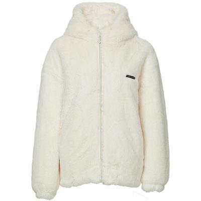 SKYHAND毛绒外套女25年秋冬新款时尚开衫连帽中长款保暖外套