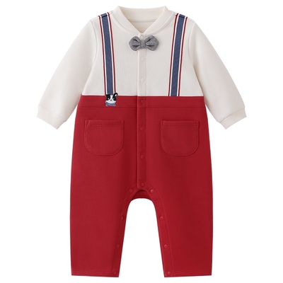 英氏连体衣男宝春夏爬服学院风