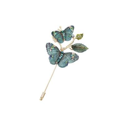 shes茜子原创斑斓蝶梦刺绣蝴蝶胸针国风高档胸花别针送长辈礼物