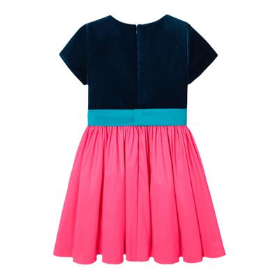 Jacadi亚卡迪法国女童法式礼服连衣裙秋冬新品纯棉天鹅绒2040043