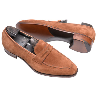 英国Gaziano&Girling固特异皮鞋牛反绒手工loafer乐福鞋St.Tropez