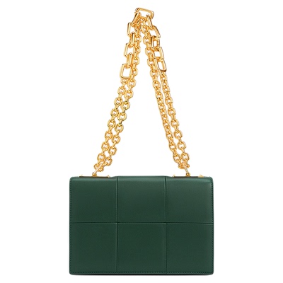 方格链条单肩斜挎小方包女