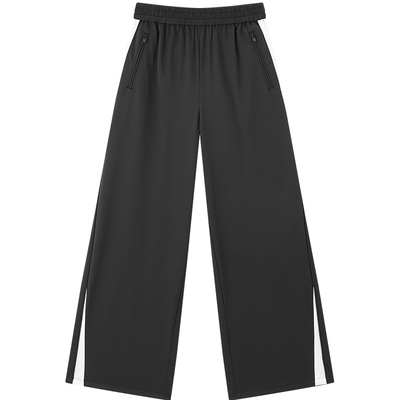 【商场同款】乐町撞色设计休闲裤新款松紧腰运动阔腿裤C2GBG1335