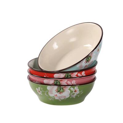 4个装家用深盘菜盘陶瓷6寸日式