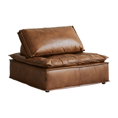 中古复古风油蜡皮模块组合沙发