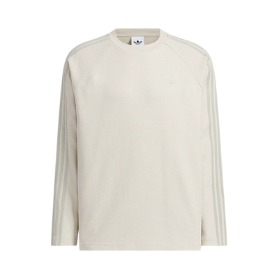 adidas阿迪达斯新款三叶草男子运动休闲三条纹长袖T恤 KH1175