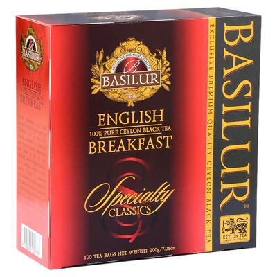 BASILUR宝锡兰经典英式早餐红茶 简装100袋泡茶 锡兰红茶港式奶茶