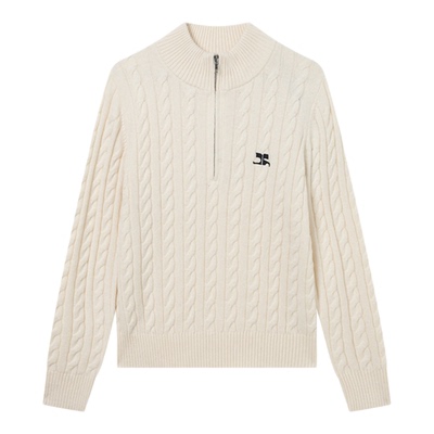 Jamor加墨时尚半拉链小立领毛衣针织衫高级简约上衣2025冬新款女