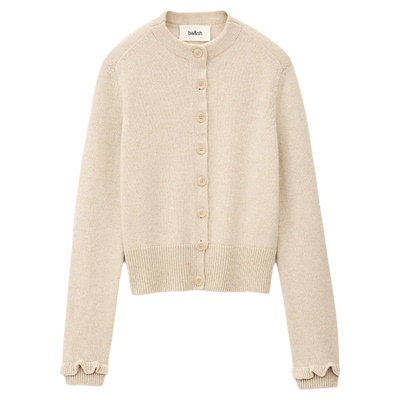 【季末7折起】bash冬季简约羊毛毛衣女短款针织开衫上衣1H25KARA