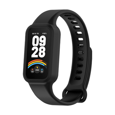 适用于Redmi红米手环3表带红米手环2硅胶一体腕带小米智能运动手环二三代柔软舒适替换带男女快拆表链配件