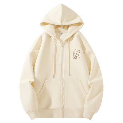 真维斯杏色开衫拉链卫衣女春秋季