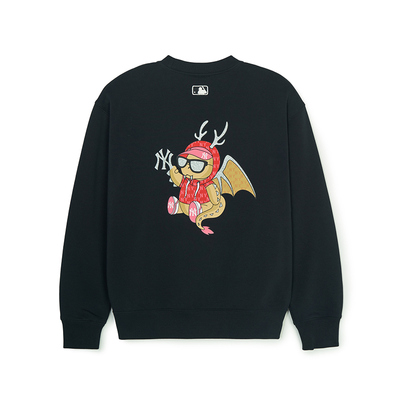 MLB情侣圆领龙年卡通印花套头衫