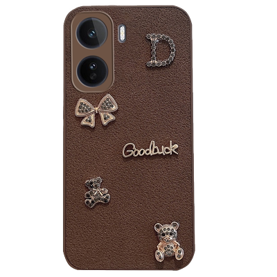 适用于iqooneo11手机壳棕色皮纹