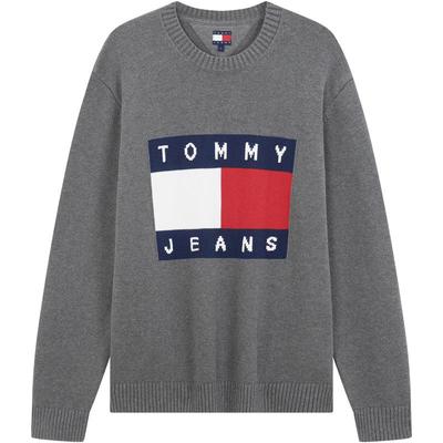 Tommy男装纯棉旗标提花针织衫