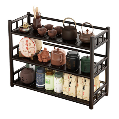 多层茶室台面沥水杯架中式