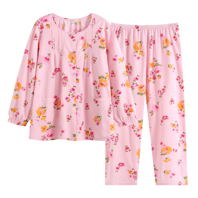 罗丝美2025秋冬新款纯棉睡衣套装