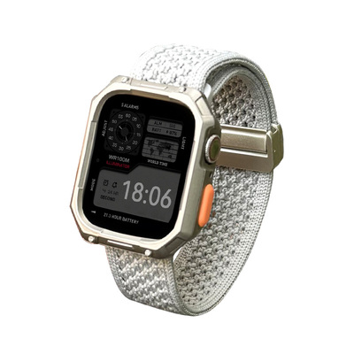 苹果s10手表ultra3透气se2尼龙s11磁吸apple/s12表带s8s9壳iwatch
