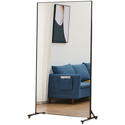 可移动带轮落地瑜伽专用全身镜