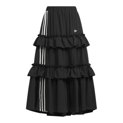 adidas阿迪达斯三叶草新款花苞蓬蓬长裙女子半身裙蛋糕裙KQ6505