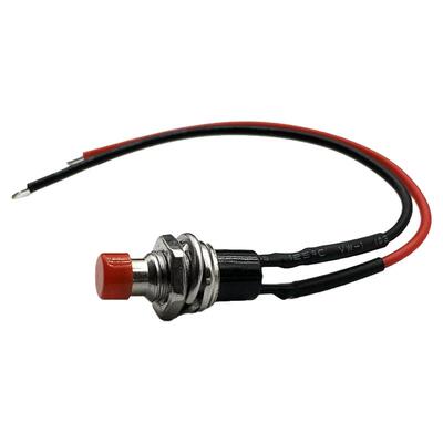 PBS-110小型圆形金属按钮开关喇叭回弹自复位自锁点动电源开关7MM