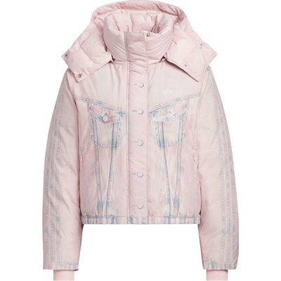 adidas阿迪达斯三叶草女子运动休闲保暖做旧连帽羽绒服外套KC2635