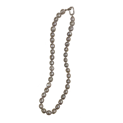 TYUSHA淡水铂金灰巴洛克珍珠项链