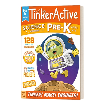英文原版 Tinkeractive Workbooks Pre-K ScienTinkeractive 学前科学技能活动练习册 英文版 进口英语原版书籍儿童外文书