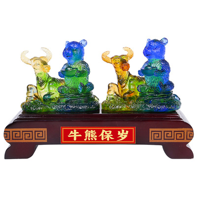 属鼠宋韶光吉祥物牛熊保岁摆件