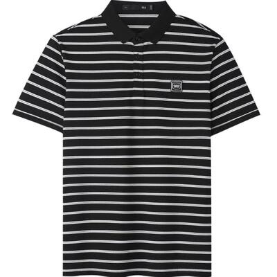 海澜之家条纹翻领透气珠地POLO衫