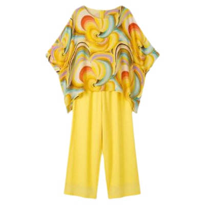 Casual round neck printed two-piece set 休闲圆领印花两件套女