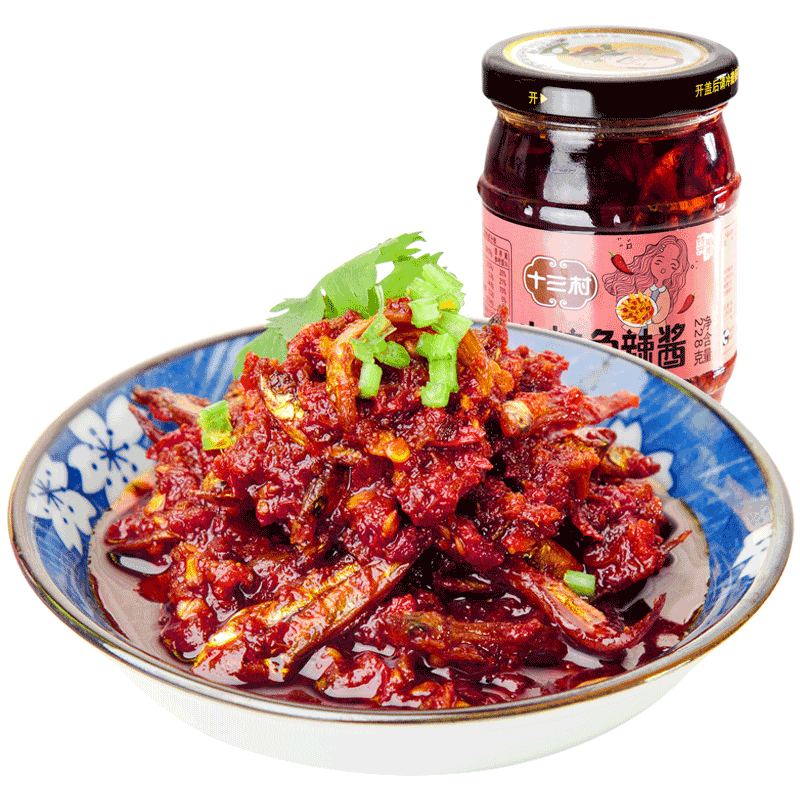 十三村湖南特产毛毛鱼228g辣酱