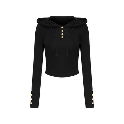 IFBYLAND弹力连帽纽扣针织衫