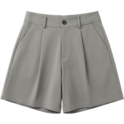 休闲短裤女压褶A字西装短裤