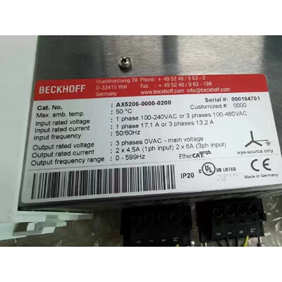 非标价BECKHOFF倍福驱动器AX520600000200议价