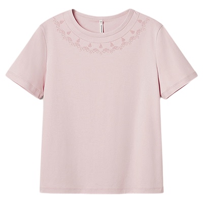 VGRASS手工钉珠叠加刺绣T恤