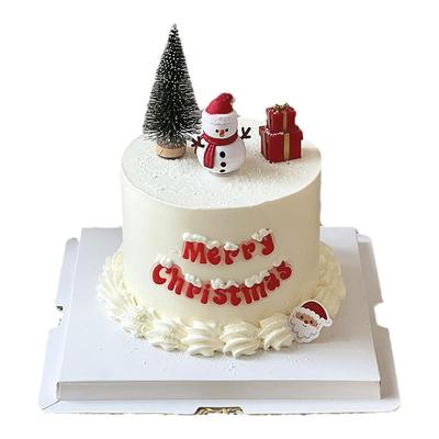 圣诞节快乐雪人蛋糕装饰
