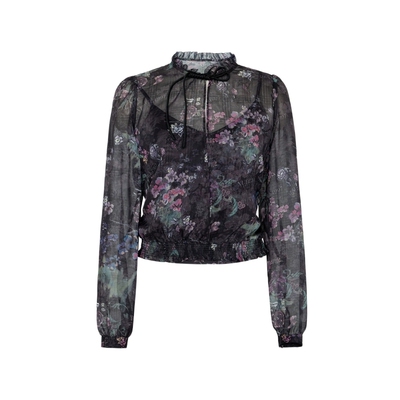 XG/雪歌XK121002B393碎花长袖衬衫2025春季新款两件套休闲上衣女