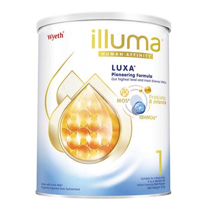 【自营】惠氏启赋luxa未来1段10HMO配方婴幼儿牛奶粉小罐370g