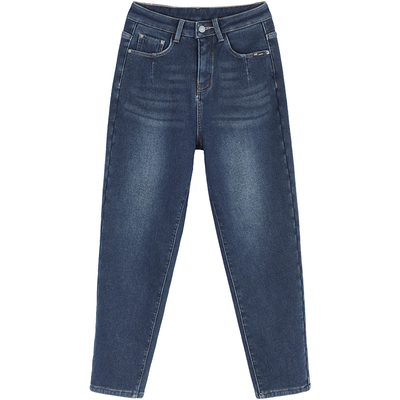 羊羔绒哈伦牛仔裤女秋冬8230新款高腰宽松显瘦加绒加厚萝卜老爹裤