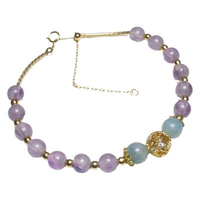 老紫水晶古珠手串项链配饰散珠