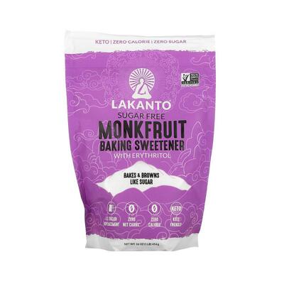 香港直发Lakanto罗汉果甜味剂含赤藓糖醇烘焙用袋装454g天然