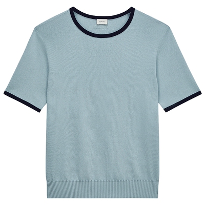 OCHIRLY欧时力撞色轻薄短袖针织