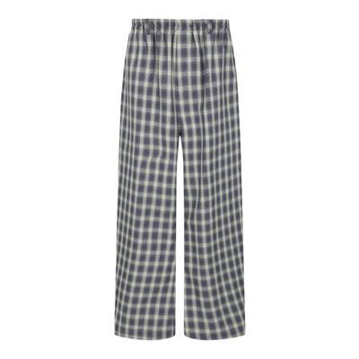FUNNEL IN原创设计蓝格纹气球长裤休闲裤女阔腿裤宽松bf慵懒风