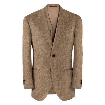 法国亚麻春夏速干休闲西服套装