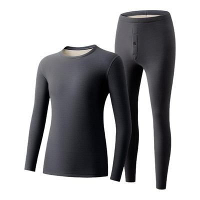 CaesarKiss加绒加厚男士保暖内衣套装秋衣德绒发热羊毛桑蚕丝秋冬