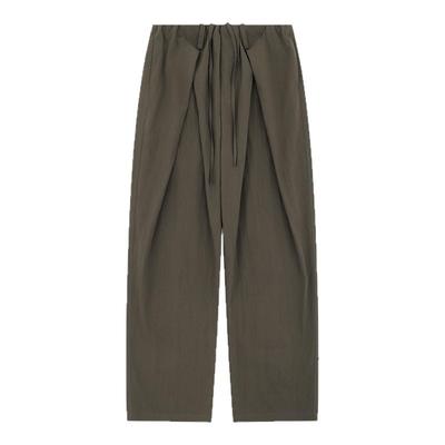 FIRSTFLOOR 两色棉感褶皱宽松拖地复古廓形打褶气球休闲裤女