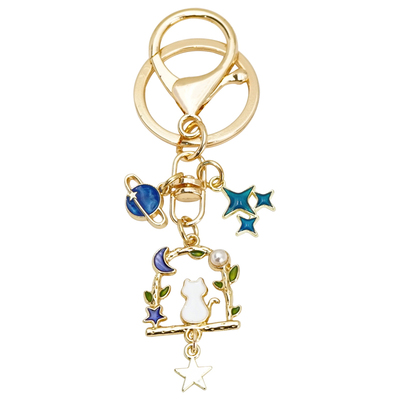 keepsmiling梦幻星空猫咪钥匙扣