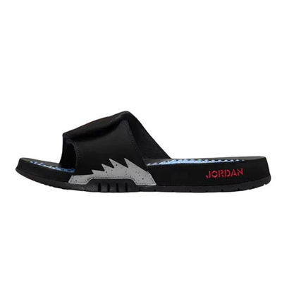 JordanAJ5黑银魔术贴男运动拖鞋