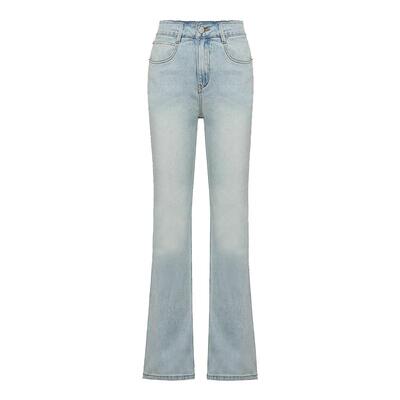 PetitBari修身微喇洗水牛仔裤女