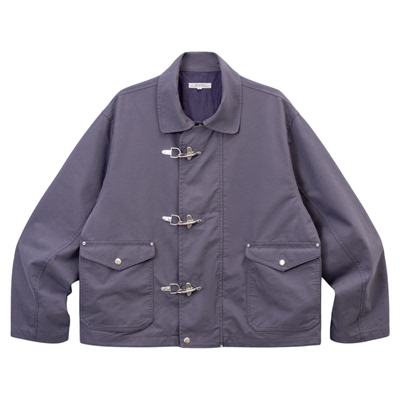 SUPERTOFU龙虾扣 法工蓝 洗水做旧 工装夹克外套 AW25